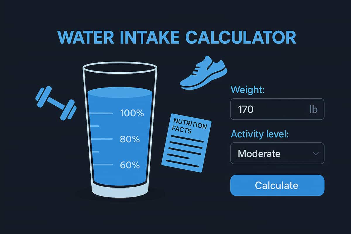Daily Water Intake Calculator-Hydration Needs by Weight & Activity